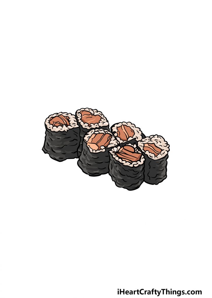 Sushi Drawing - How To Draw Sushi Step By Step