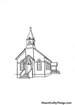 Church Drawing - How To Draw A Church Step By Step