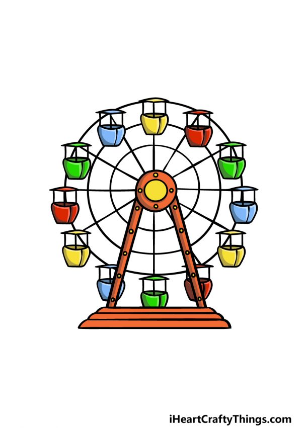 Ferris Wheel Drawing - How To Draw A Ferris Wheel Step By Step