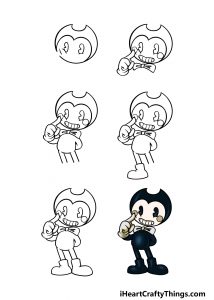 Bendy Drawing - How To Draw Bendy Step By Step