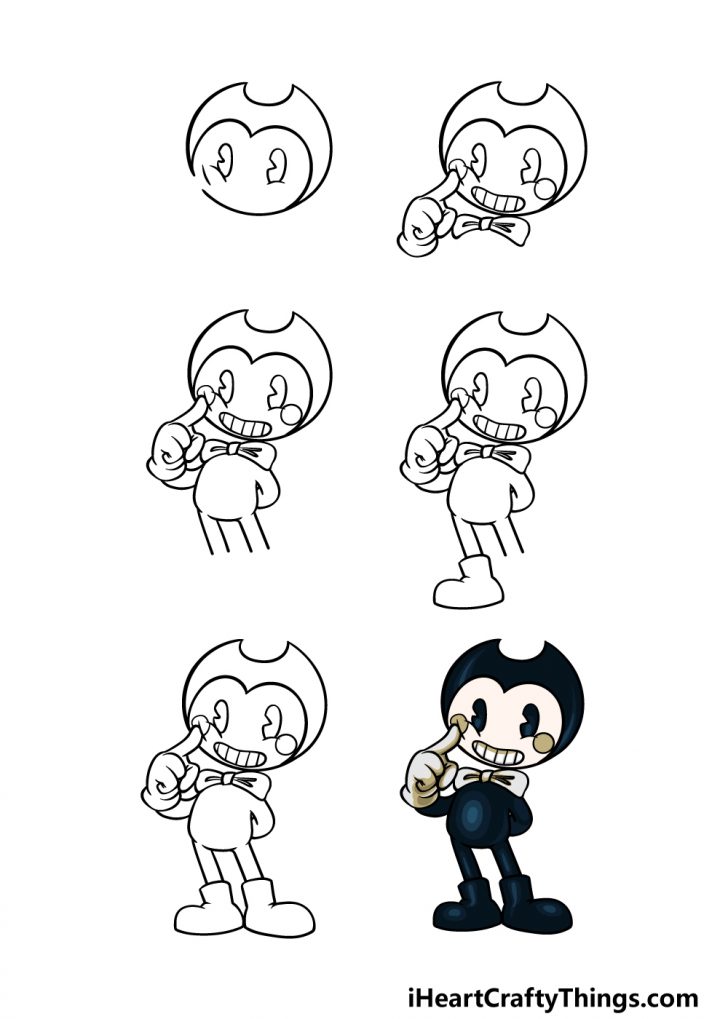 Bendy Drawing - How To Draw Bendy Step By Step