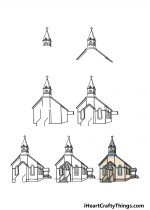 Church Drawing - How To Draw A Church Step By Step