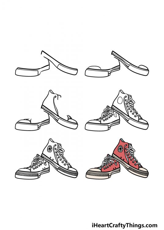 Converse Drawing - How To Draw Converse Step By Step