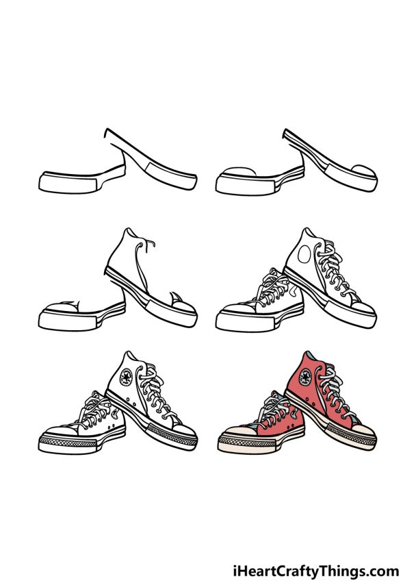 Converse Drawing - How To Draw Converse Step By Step