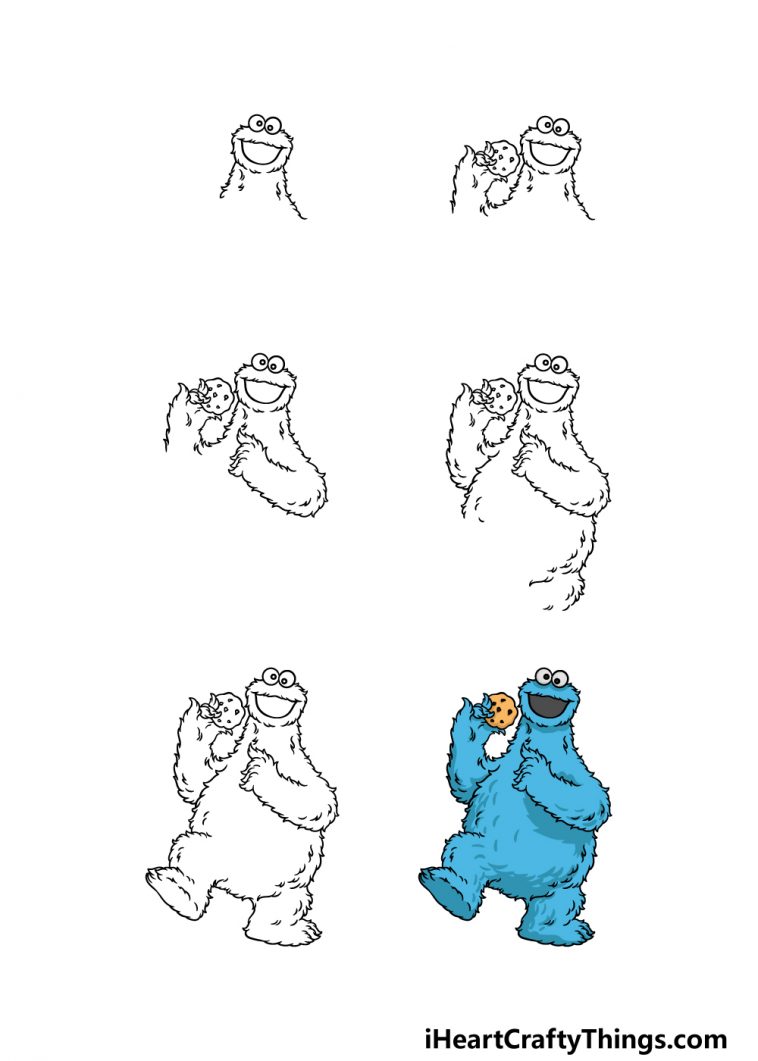 Cookie Monster Drawing - How To Draw Cookie Monster Step By Step