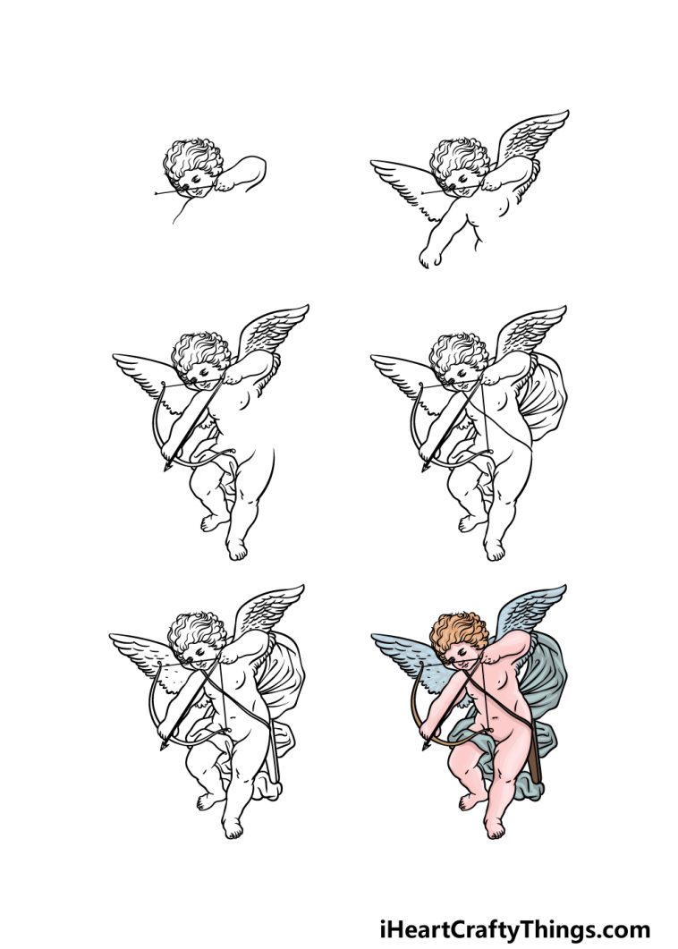Cupid Drawing - How To Draw Cupid Step By Step