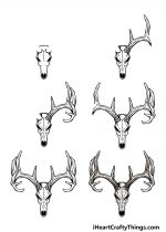 Deer Skull Drawing - How To Draw A Deer Skull Step By Step