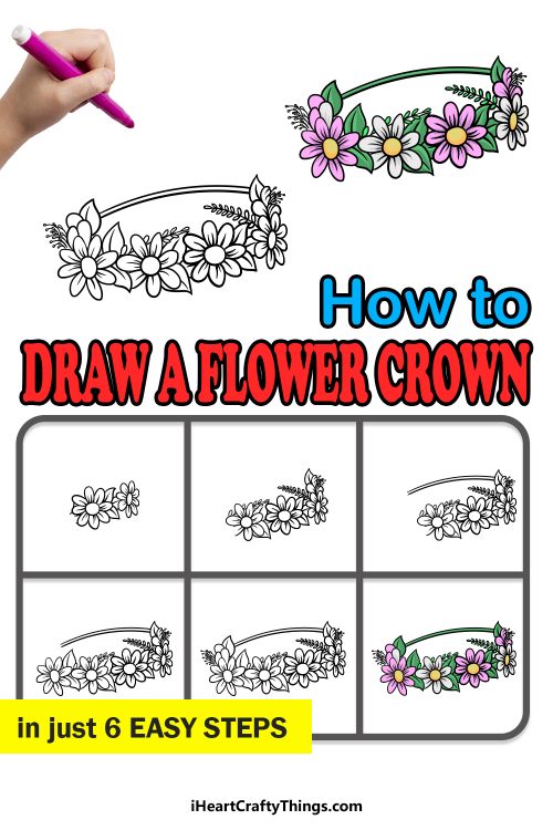 Flower Crown Drawing - How To Draw A Flower Crown Step By Step