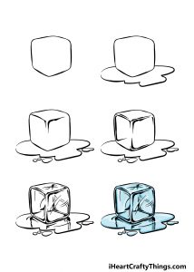 Ice Cube Drawing - How To Draw An Ice Cube Step By Step