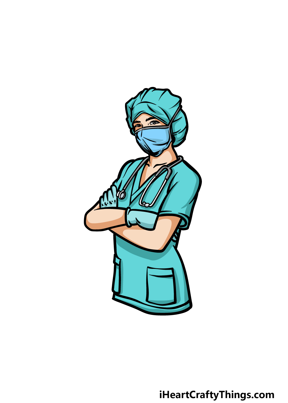 Nurse Drawing - How To Draw A Nurse Step By Step