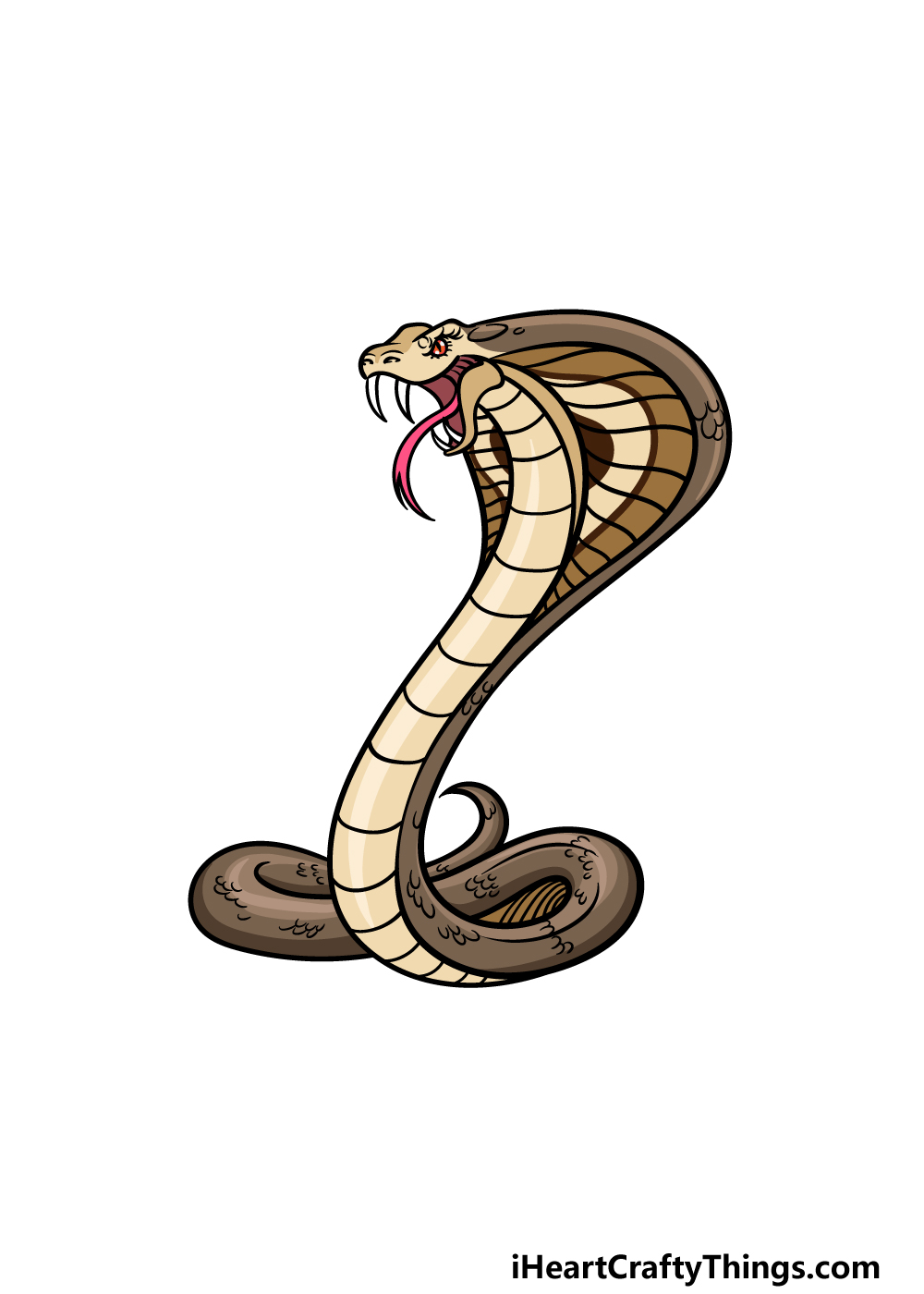 Cobra Drawing - How To Draw A Cobra Step By Step