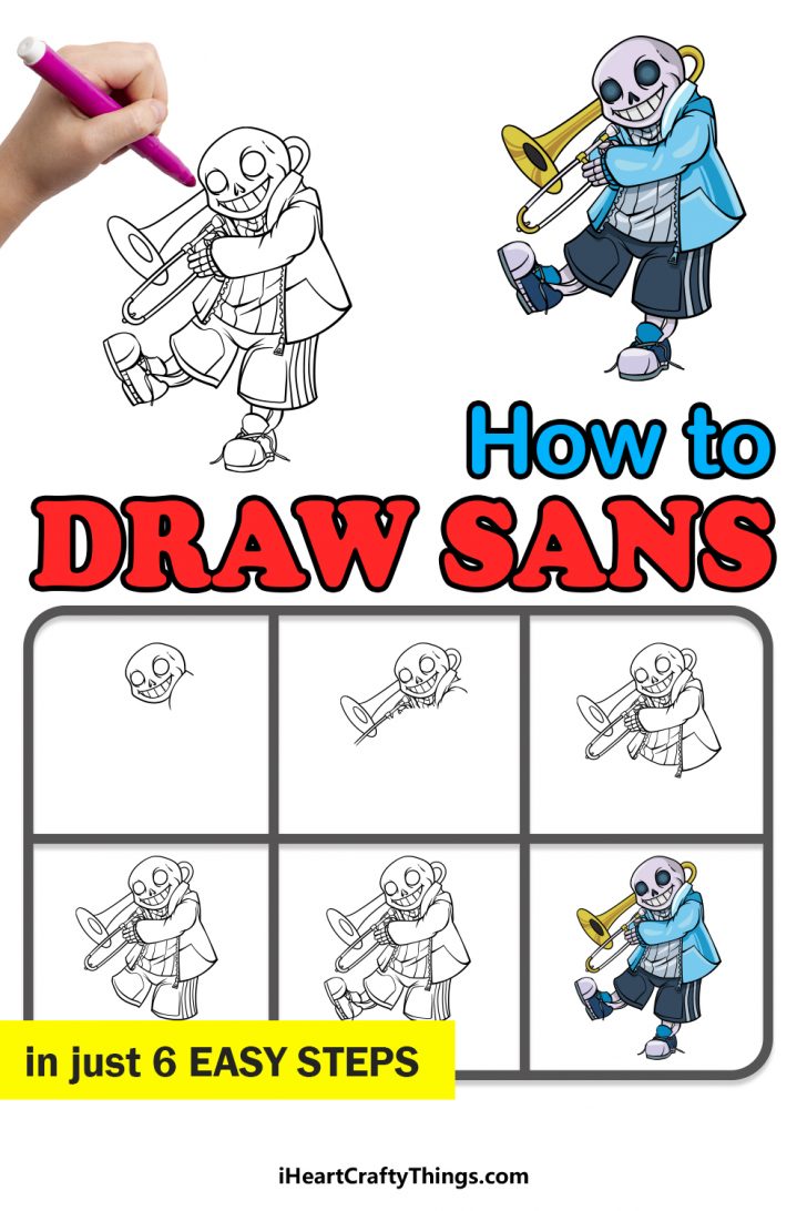 Sans Drawing - How To Draw Sans Step By Step