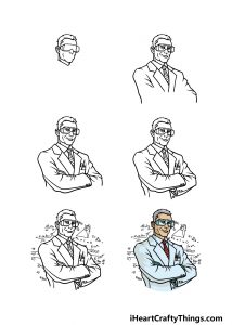 Scientist Drawing - How To Draw A Scientist Step By Step