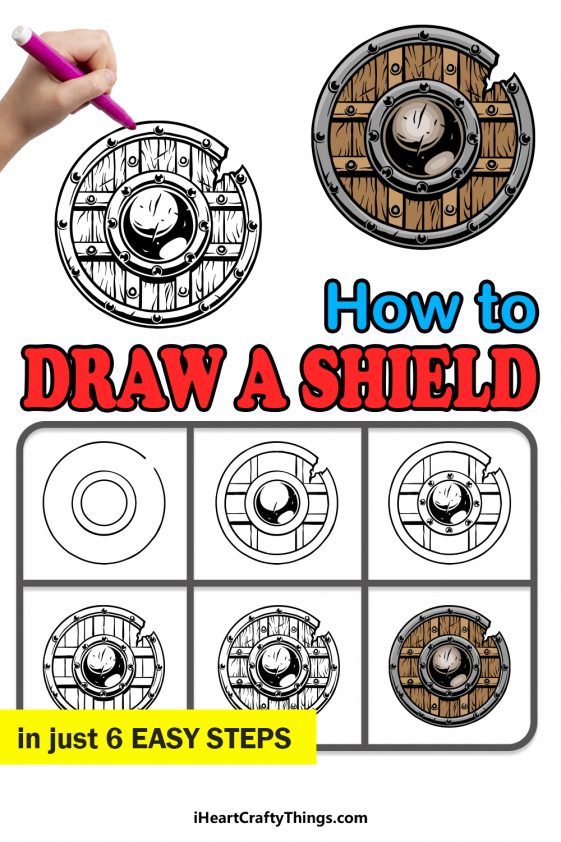 Shield Drawing - How To Draw A Shield Step By Step