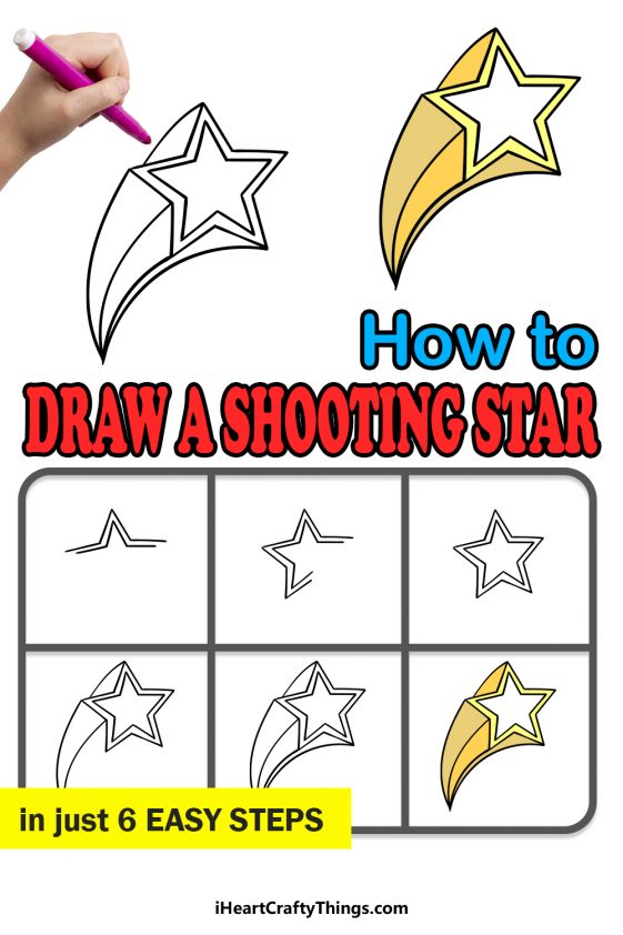 Shooting Star Drawing - How To Draw A Shooting Star Step By Step