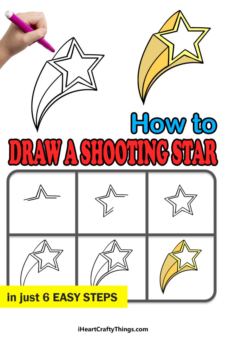 Shooting Star Drawing - How To Draw A Shooting Star Step By Step