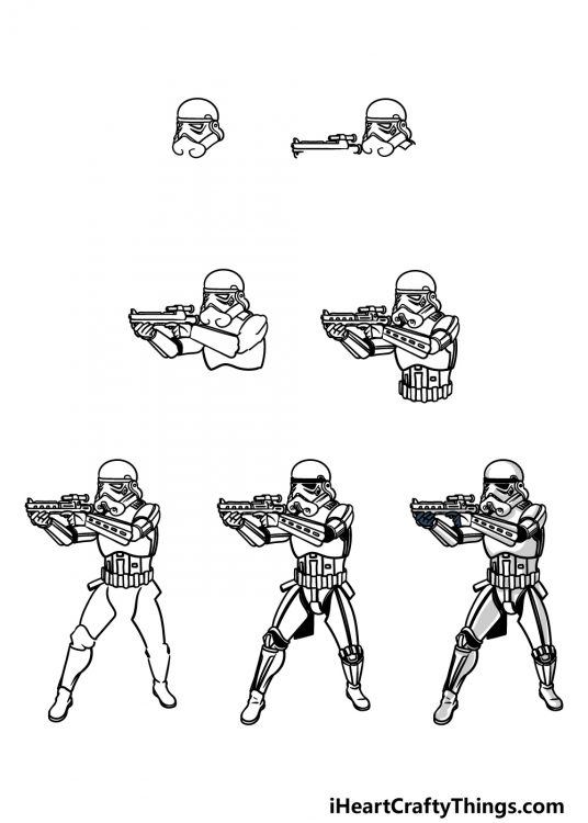 Stormtrooper Drawing - How To Draw A Stormtrooper Step By Step