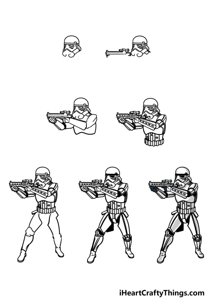 Stormtrooper Drawing - How To Draw A Stormtrooper Step By Step