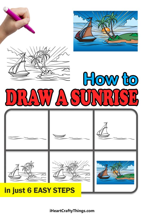 Sunrise Drawing - How To Draw A Sunrise Step By Step