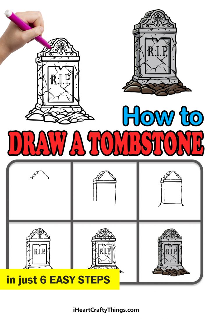 Tombstone Drawing - How To Draw A Tombstone Step By Step