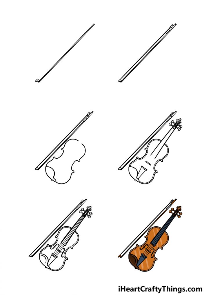 Violin Drawing - How To Draw A Violin Step By Step