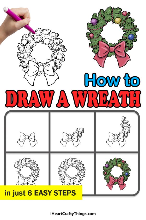 Wreath Drawing - How To Draw A Wreath Step By Step