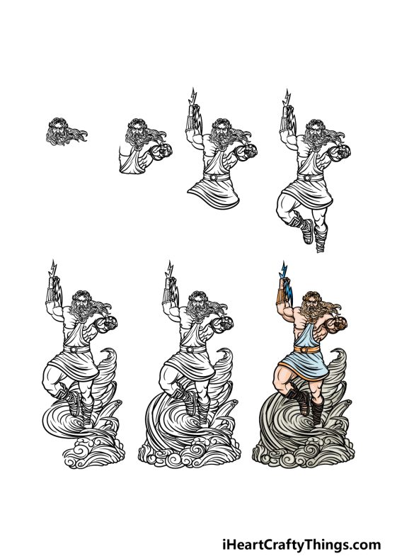 Zeus Drawing - How To Draw Zeus Step By Step