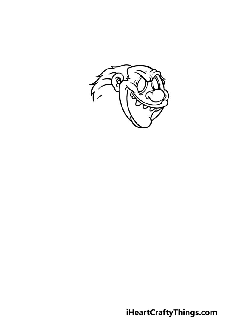 Scary Clown Drawing - How To Draw A Scary Clown Step By Step