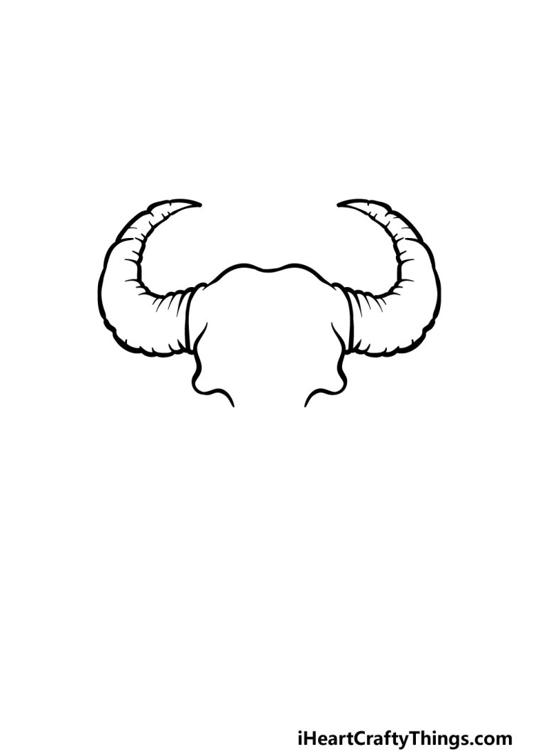 Bull Skull Drawing - How To Draw A Bull Skull Step By Step