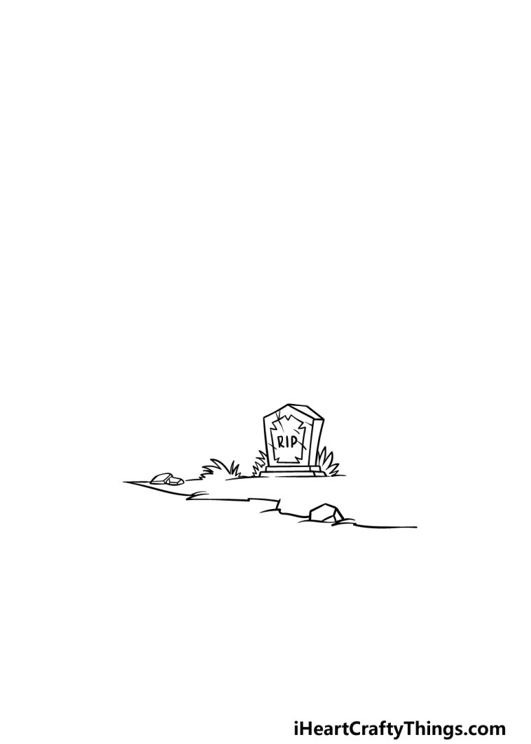 Graveyard Drawing - How To Draw A Graveyard Step By Step