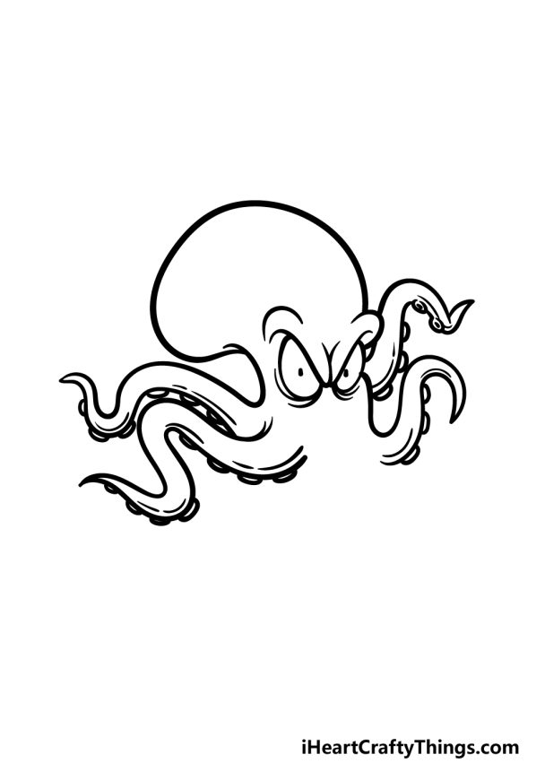 Kraken Drawing - How To Draw The Kraken Step By Step