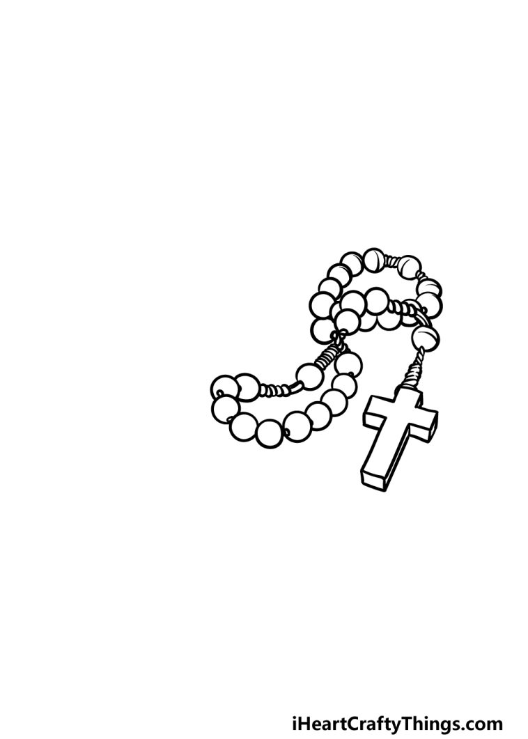 Rosary Drawing - How To Draw A Rosary Step By Step