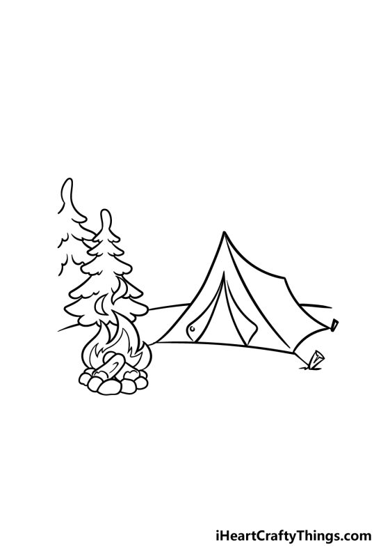 Camping Drawing - How To Draw Camping Step By Step