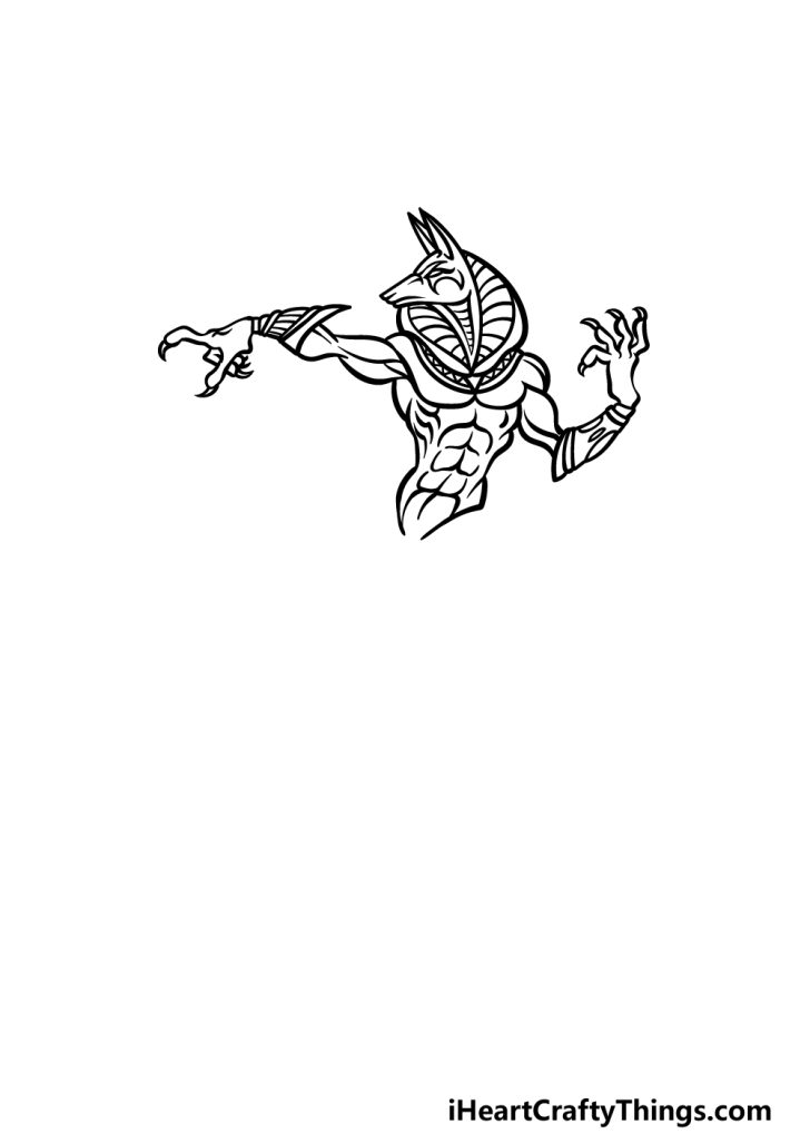 Anubis Drawing - How To Draw Anubis Step By Step