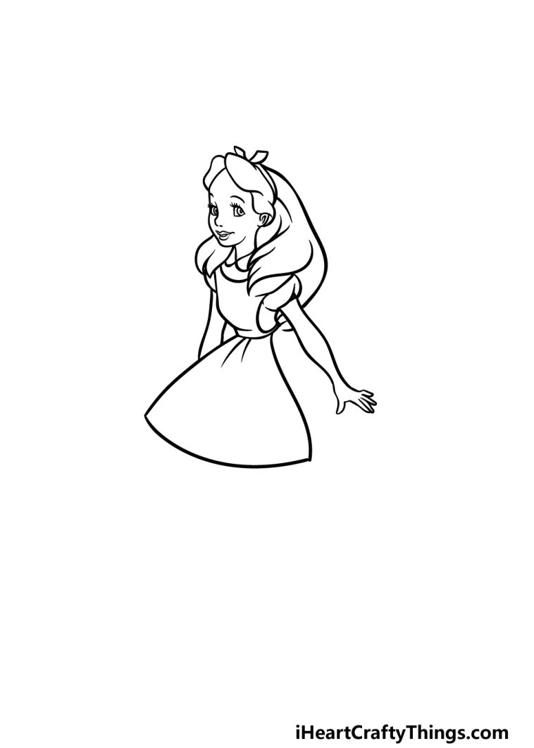 Alice In Wonderland Drawing - How To Draw Alice In Wonderland Step By Step