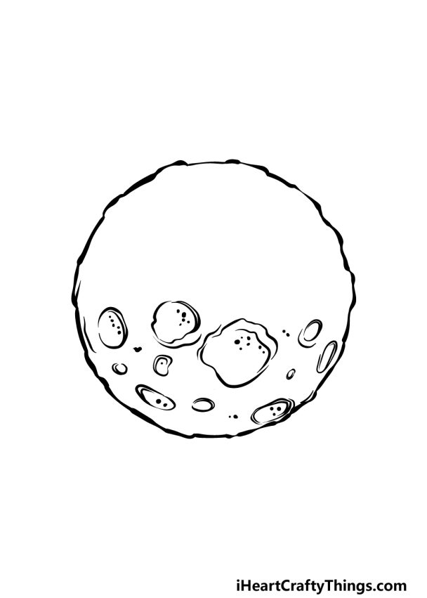 Full Moon Drawing - How To Draw A Full Moon Step By Step