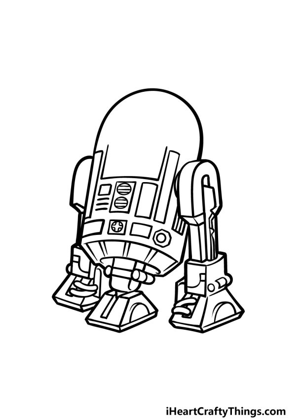 R2D2 Drawing - How To Draw R2D2 Step By Step