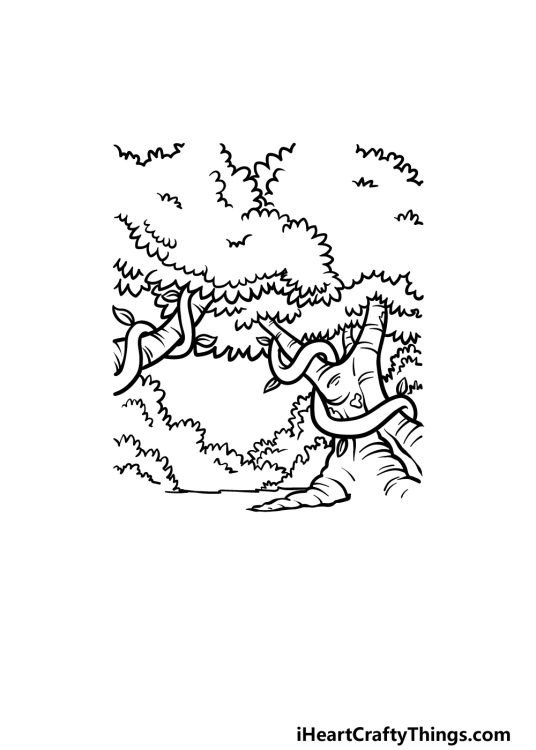 Jungle Drawing - How To Draw A Jungle Step By Step