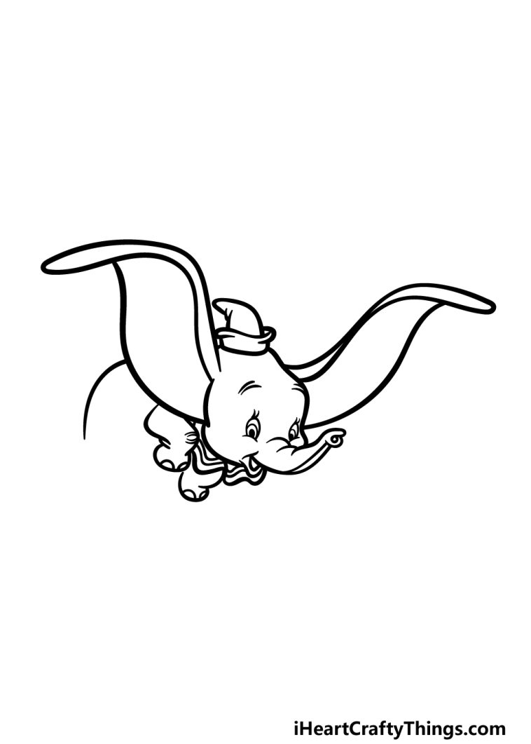 Dumbo Drawing - How To Draw Dumbo Step By Step