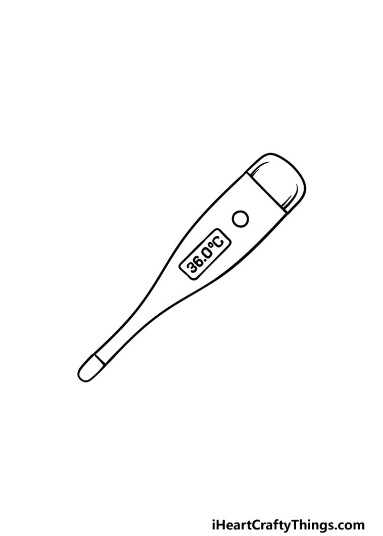 Thermometer Drawing - How To Draw A Thermometer Step By Step