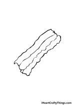 Bacon Drawing - How To Draw Bacon Step By Step
