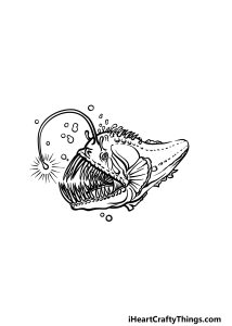 Angler Fish Drawing - How To Draw An Angler Fish Step By Step
