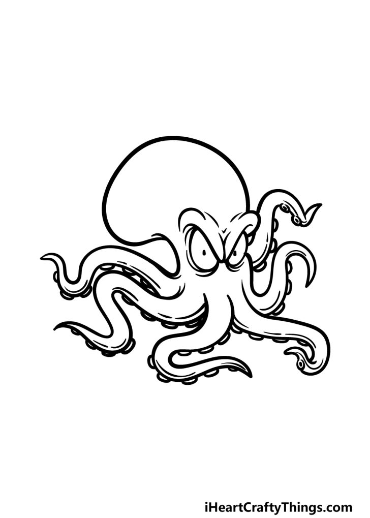 Kraken Drawing - How To Draw The Kraken Step By Step
