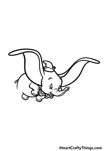 Dumbo Drawing - How To Draw Dumbo Step By Step