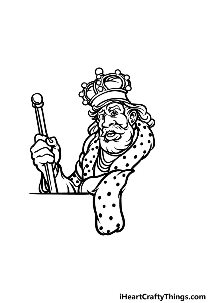 King Drawing - How To Draw A King Step By Step