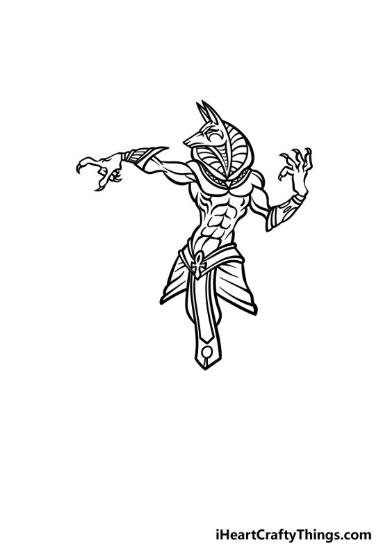 Anubis Drawing - How To Draw Anubis Step By Step
