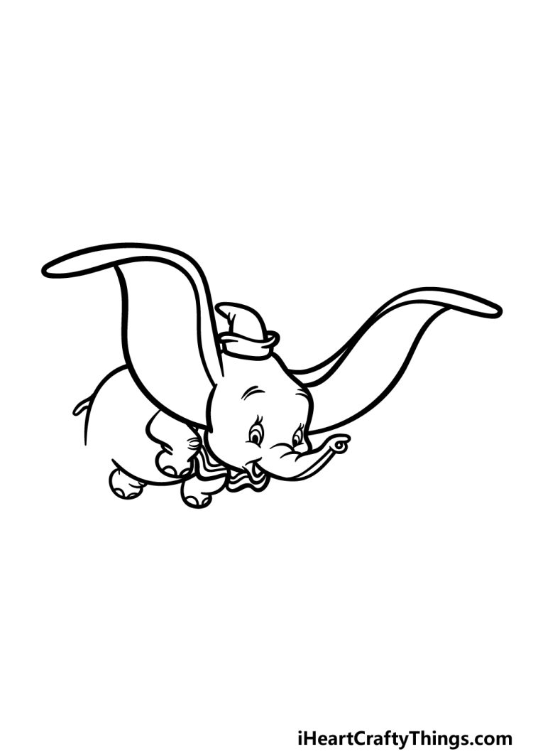 Dumbo Drawing - How To Draw Dumbo Step By Step