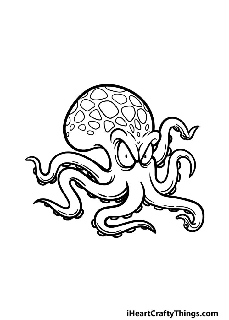 Kraken Drawing - How To Draw The Kraken Step By Step