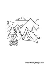 Camping Drawing - How To Draw Camping Step By Step