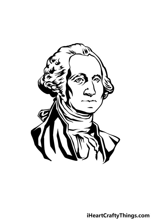 George Washington Drawing - How To Draw George Washington Step By Step